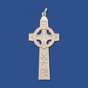 St. Cuthbert Pectoral Cross (Gold Plate, Garnet) - Gallery Byzantium