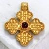Gold Birka Cross set with Garnet - Gallery Byzantium