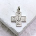 Phos Zoe Cross Pendant - Greek Cross by Gallery Byzantium