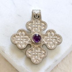 Birka Cross (Sterling Silver) (Amethyst) - Gallery Byzantium