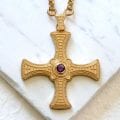 St. Cuthbert Pectoral Cross (Gold Plate, Amethyst) - Gallery Byzantium